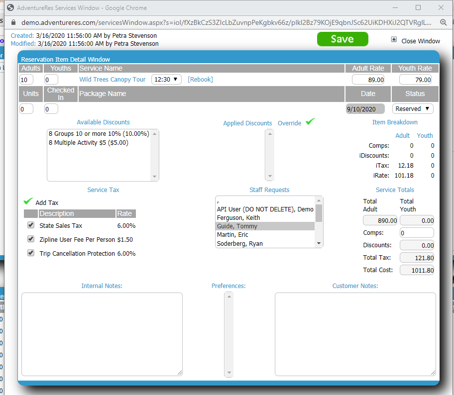 VIII. Reservations - E. Creating a New Reservation (video) – AdventureRES